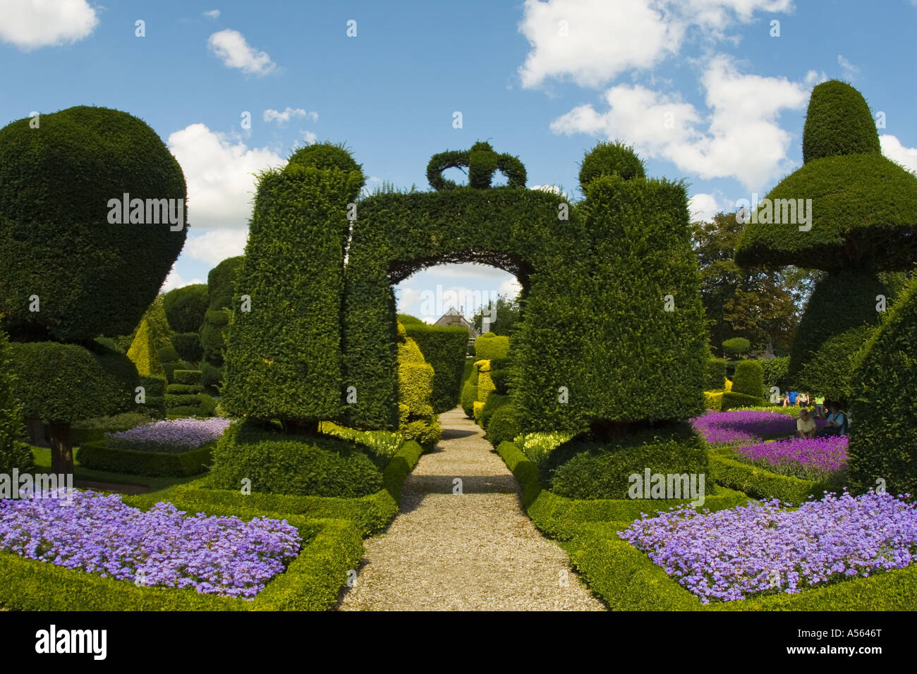 World famous Topiary Gardens at Levens hall English Lake District Stock ...