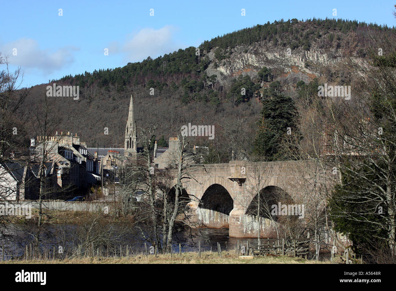 The village of Ballater on Royal Deeside, Aberdeenshire, Scotland Stock ...