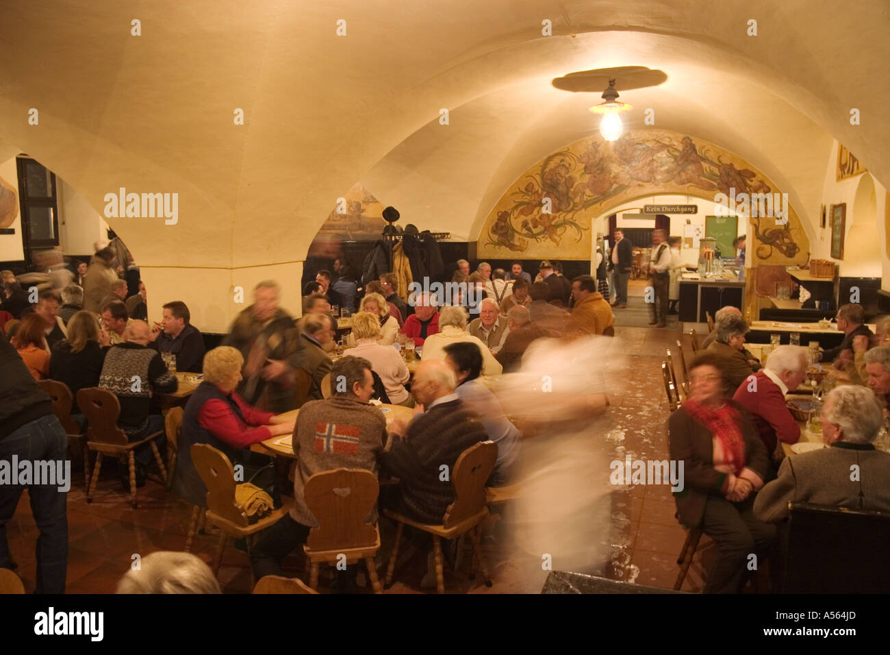 typical bavarian restaurant beer hall Brauhaus Tegernsee Upper Bavaria ...