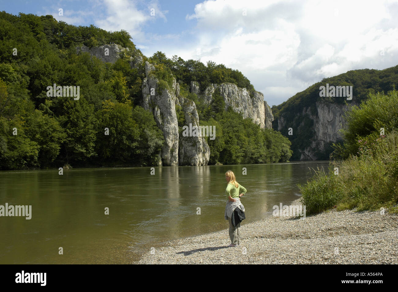 The Danube tightness at the monastery world castle with Kelheim in the ...