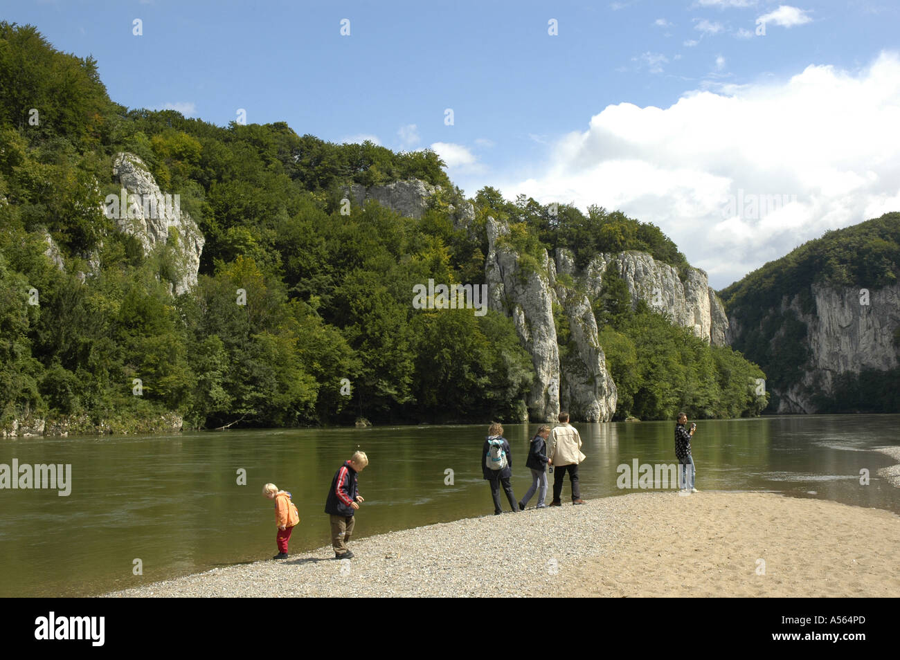 The Danube tightness at the monastery world castle with Kelheim in the ...
