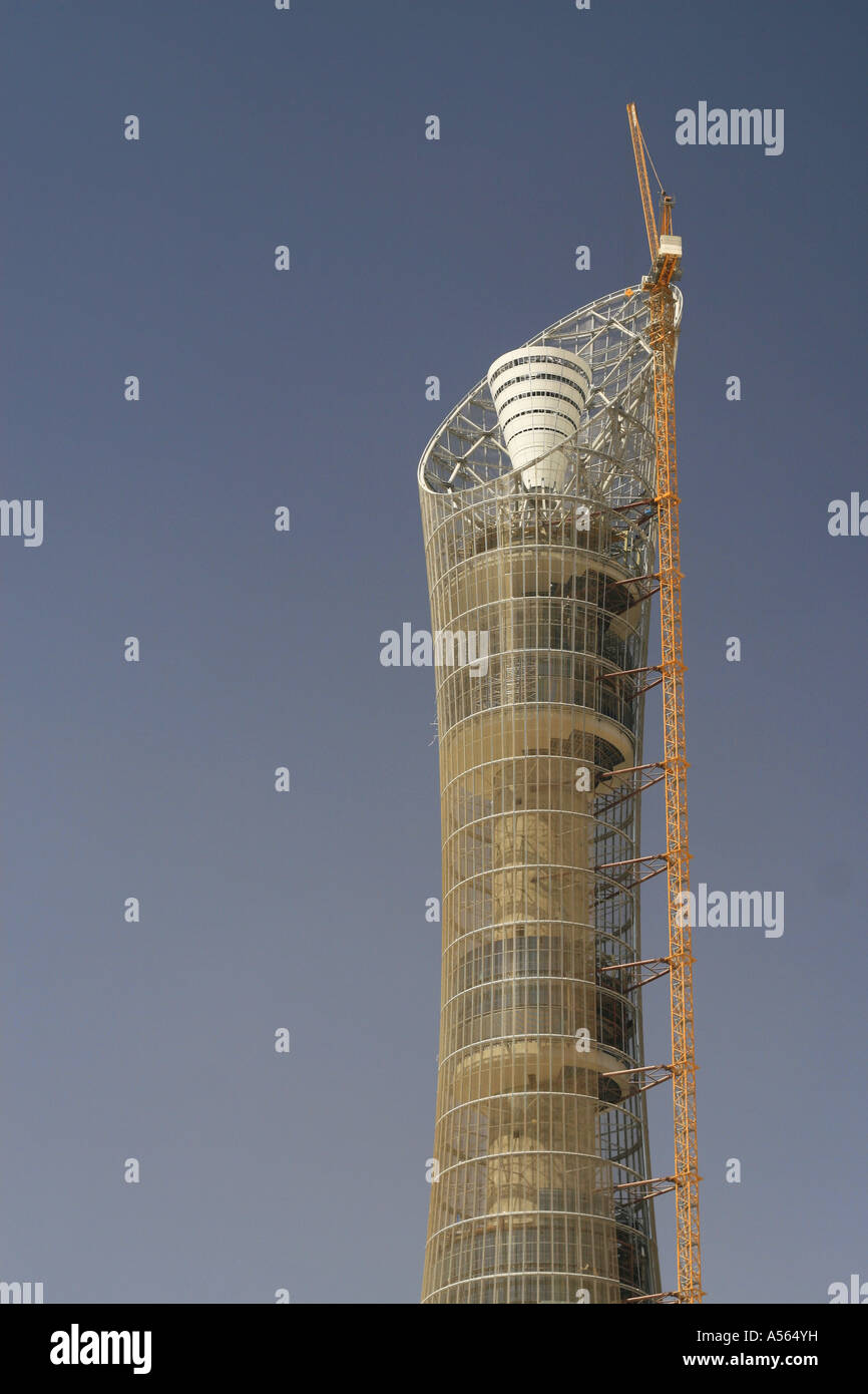 Aspire Tower with Crane Doha Qatar Asian Games 2006 Stock Photo - Alamy