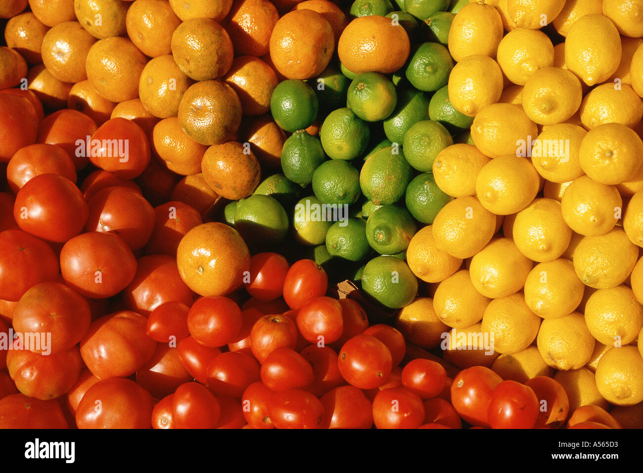 Colorful piles of fresh produce Stock Photo - Alamy