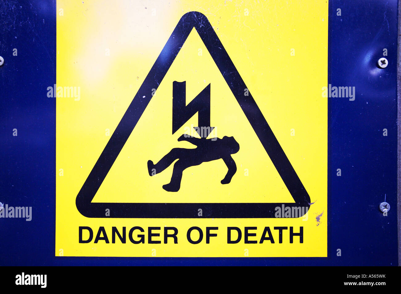 Danger of Death Warning sign in London UK Stock Photo - Alamy