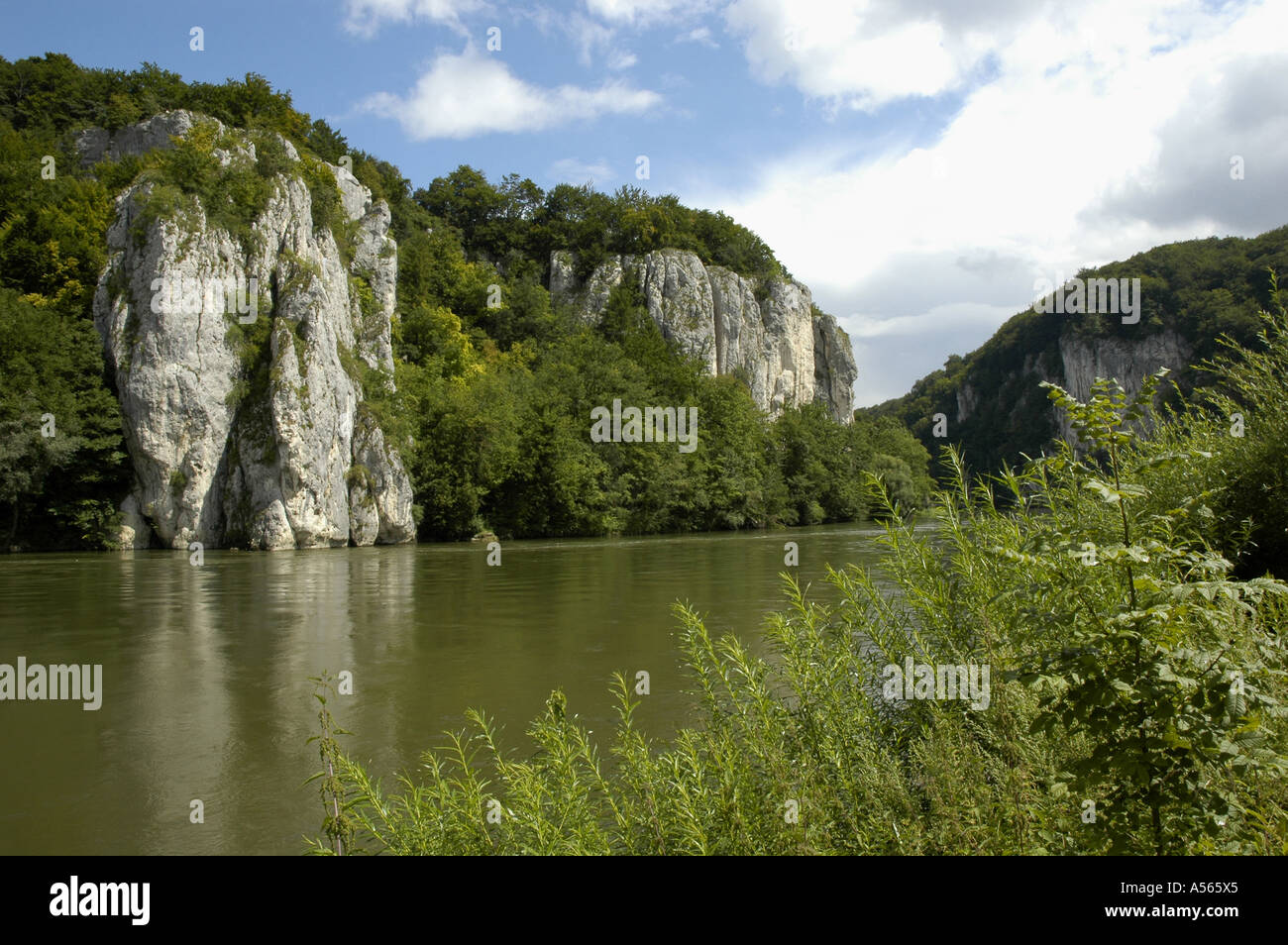The Danube tightness at the monastery world castle with Kelheim in the ...