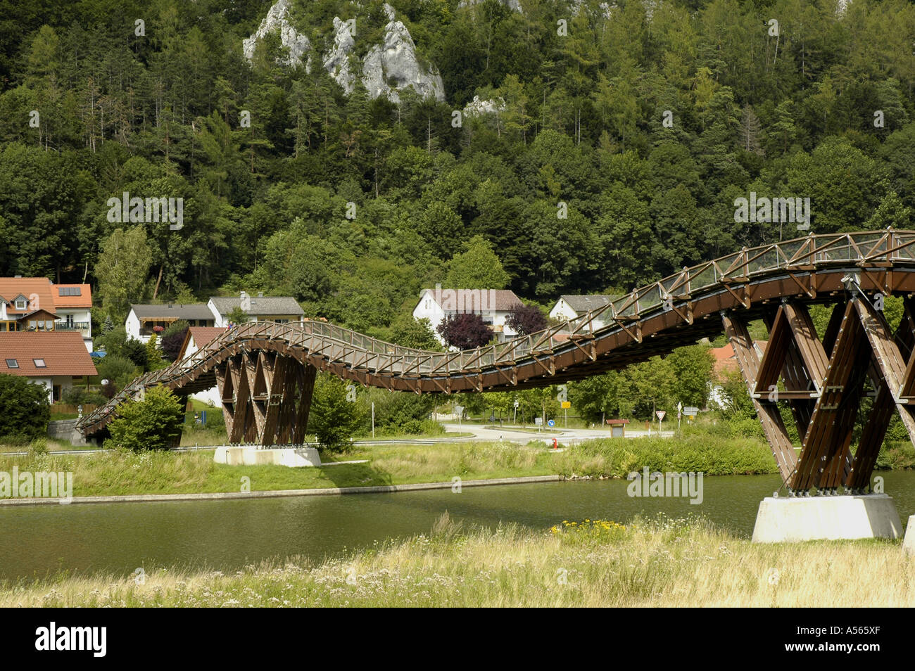 The longest timber bridge of Europe over the Main Danube channel with ...