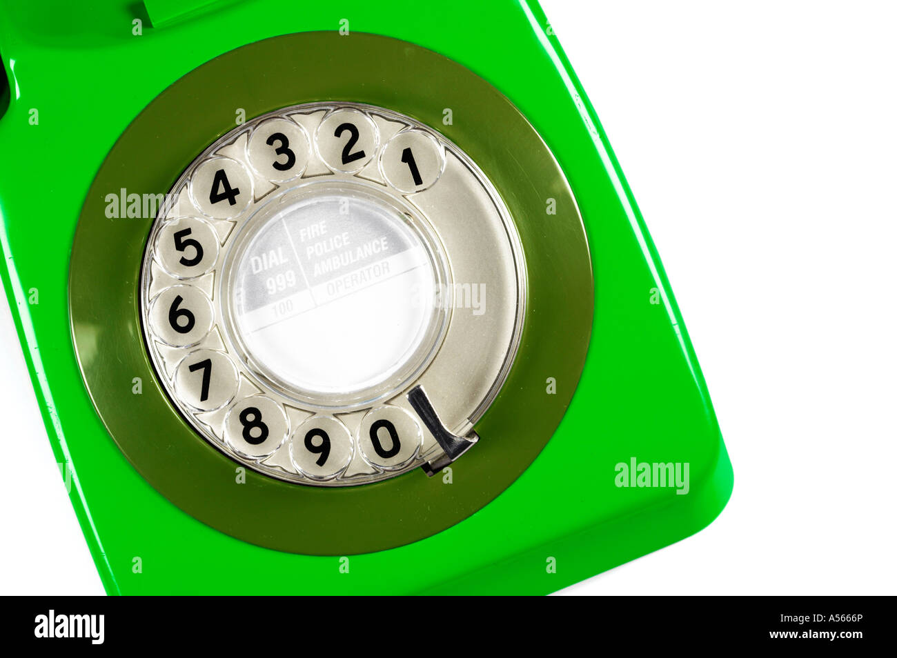 Retro Seventies Telephone Green Stock Photo - Alamy