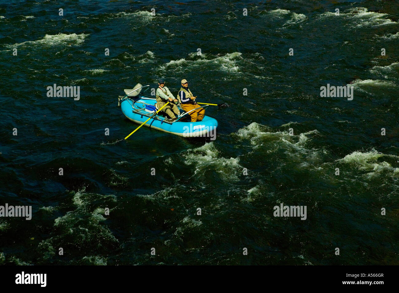 Drift Boat in White Water Stock Photo - Alamy