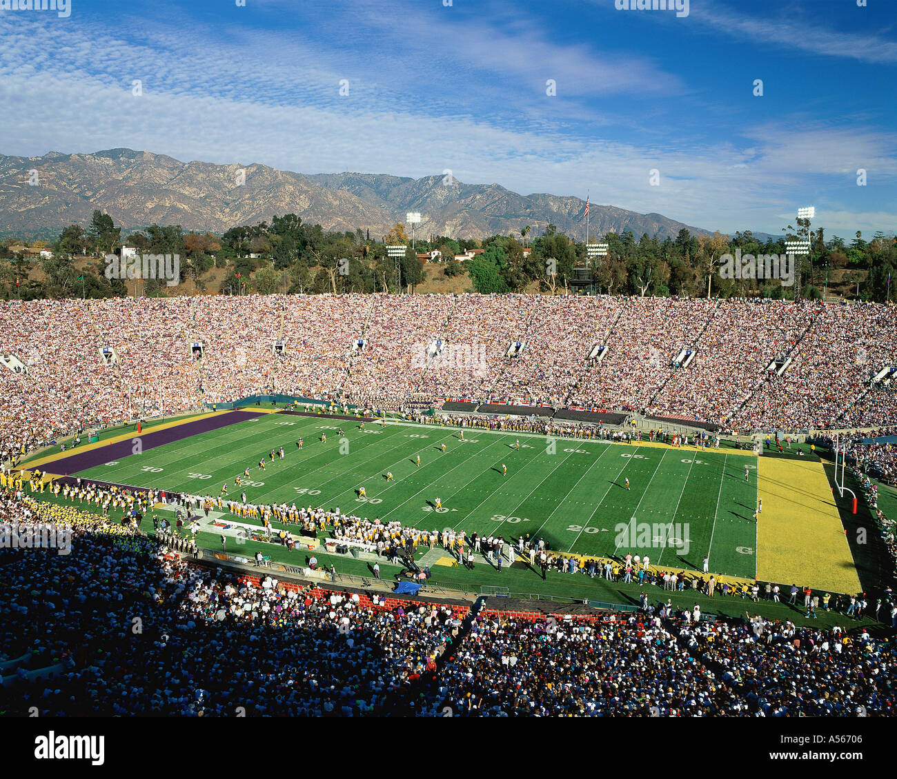 Football field with crowd in stadium Stock Photo - Alamy