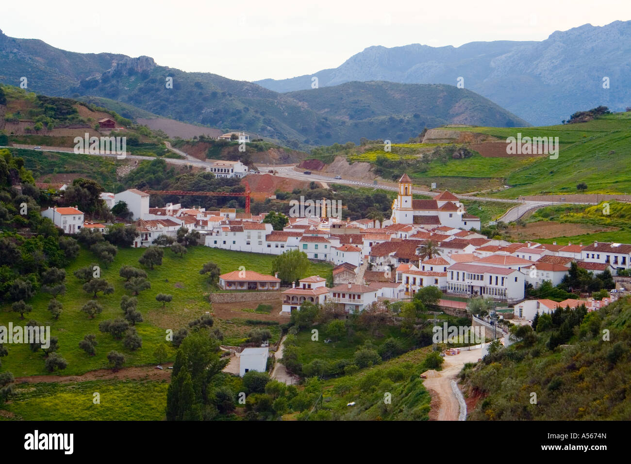 Spanish village Atajate Serrania de Ronda Andalucia april 2006 Stock ...