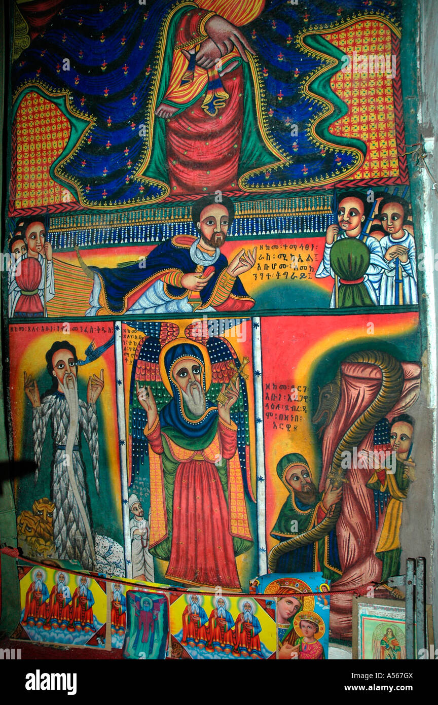 Painet iy7802 ethiopia 17th –19th century murals new gondar style old ...