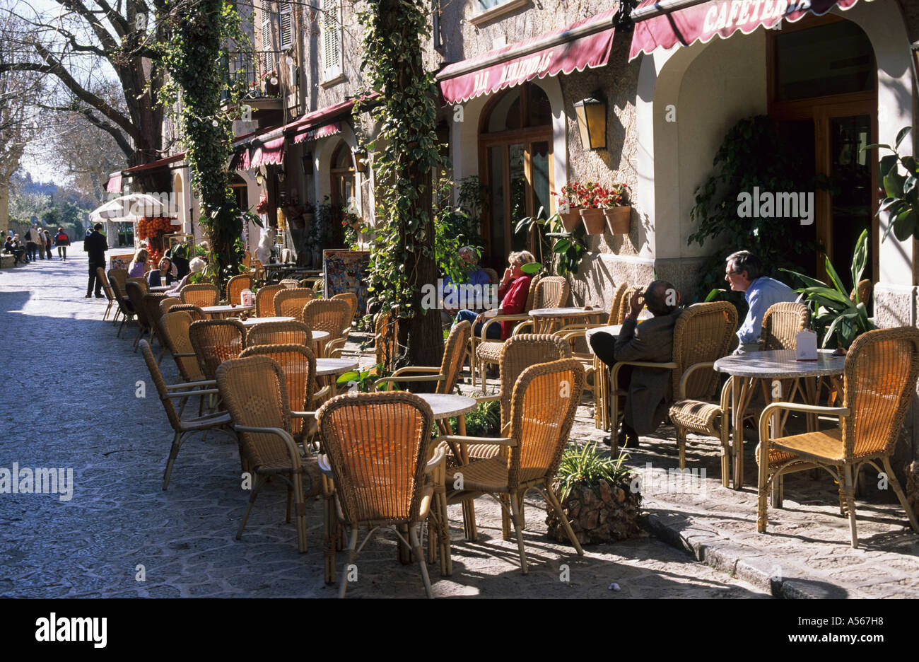 Mallorca Valldemossa cafe Stock Photo - Alamy