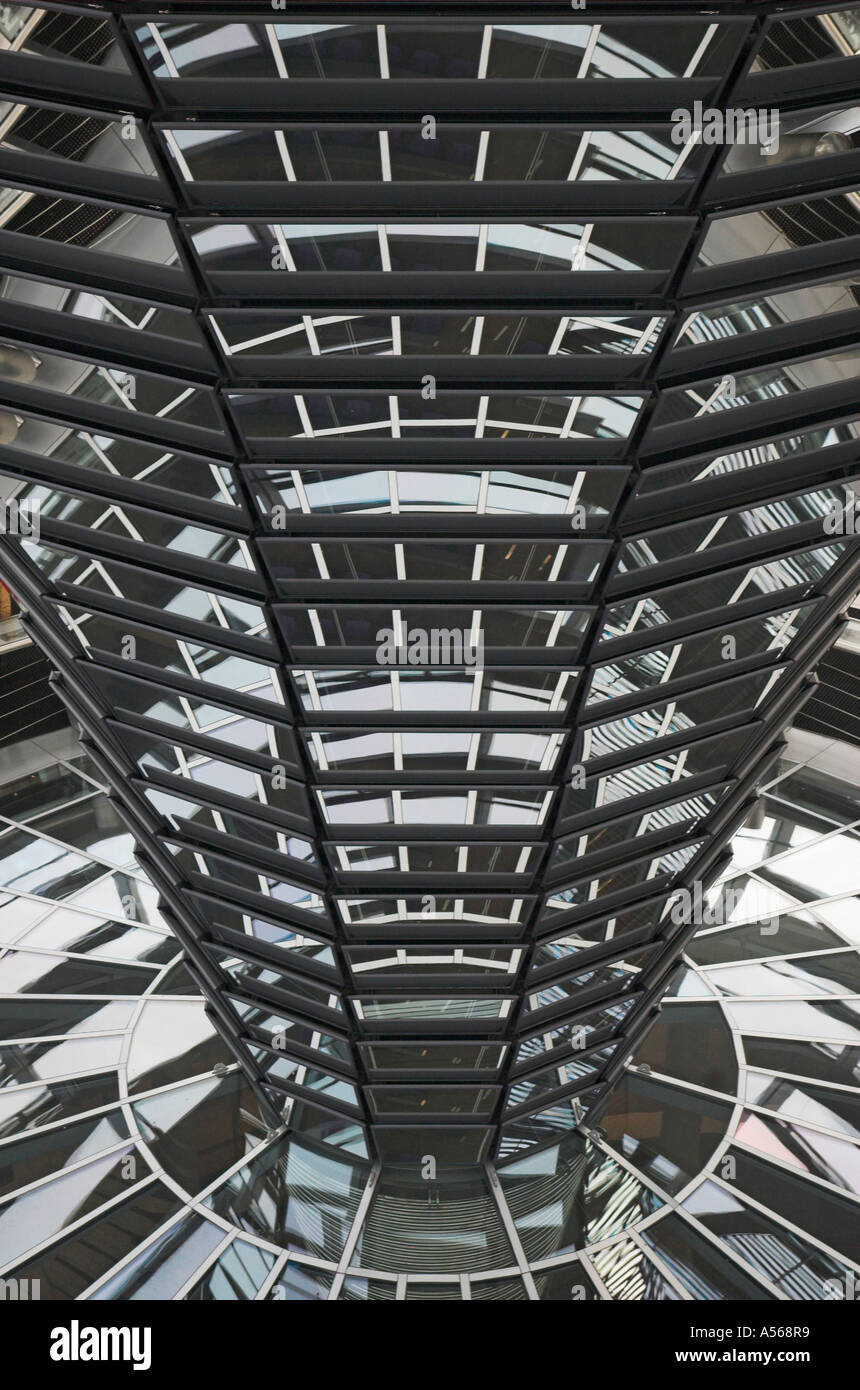 Post with reflectors at the modern dome of the german House of ...