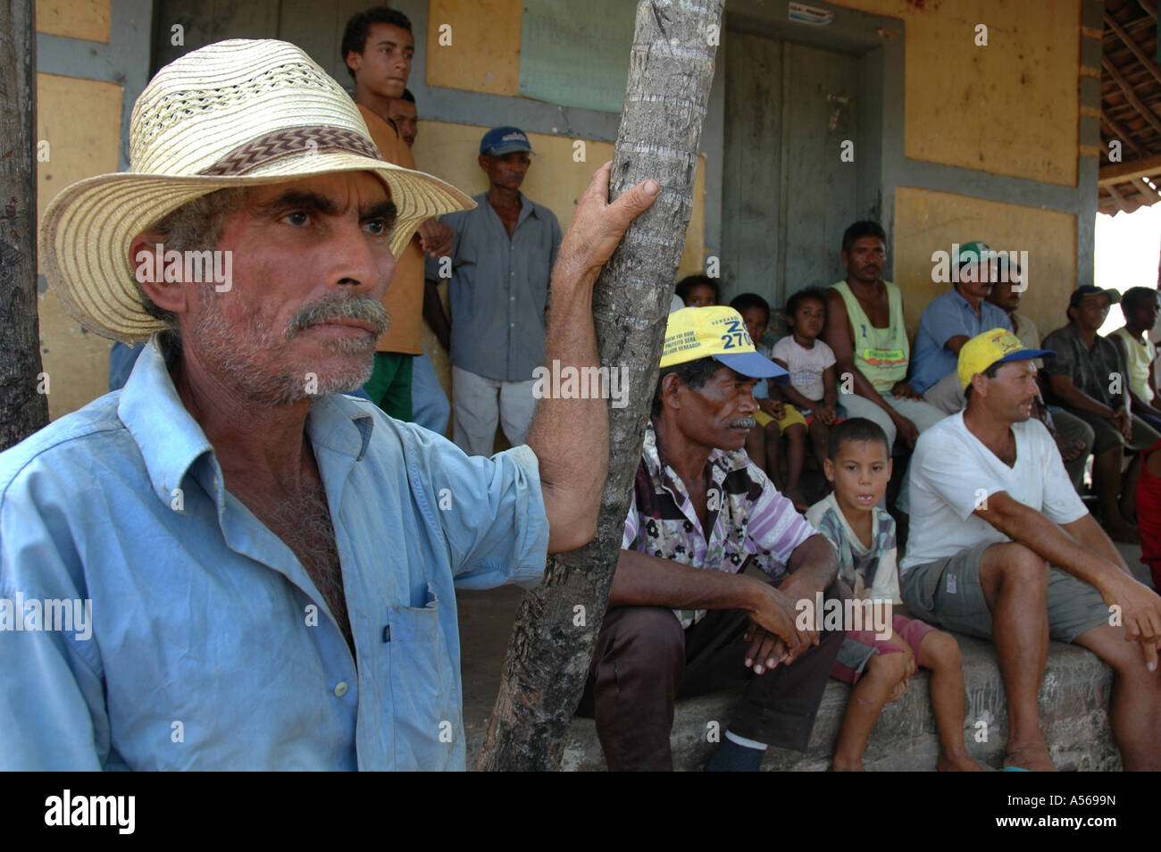 Painet iy8051 brazil landless farmers meeting discuss land occupations ...