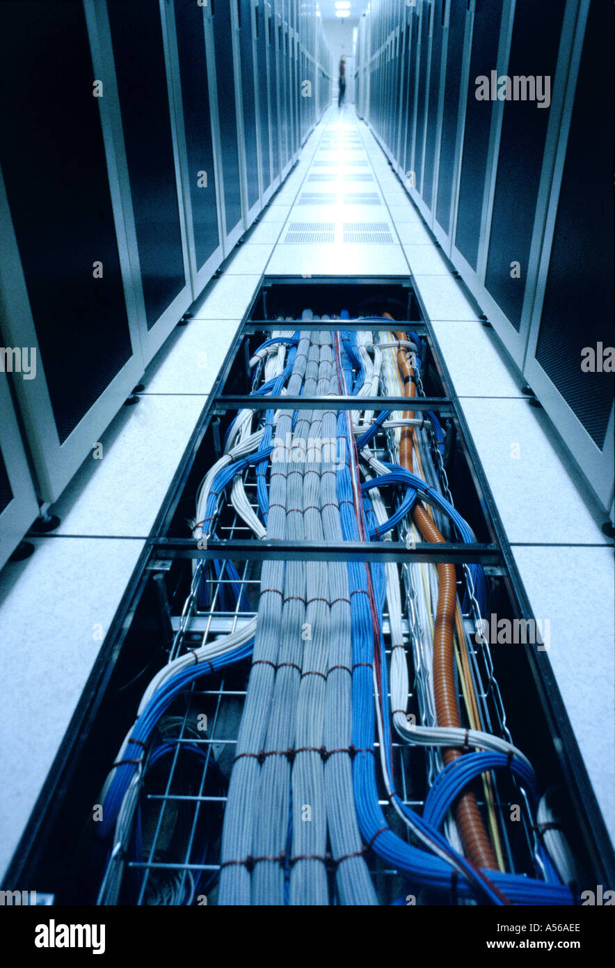 Data Storage Farm internal wiring to servers in Silicon Valley Stock ...