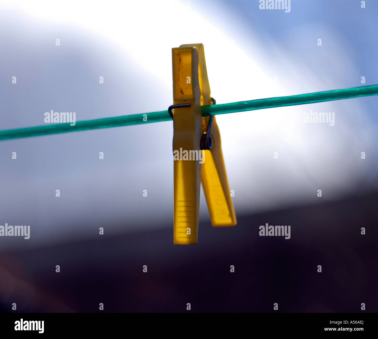 Clothes Peg on Clothes Line Stock Photo - Alamy