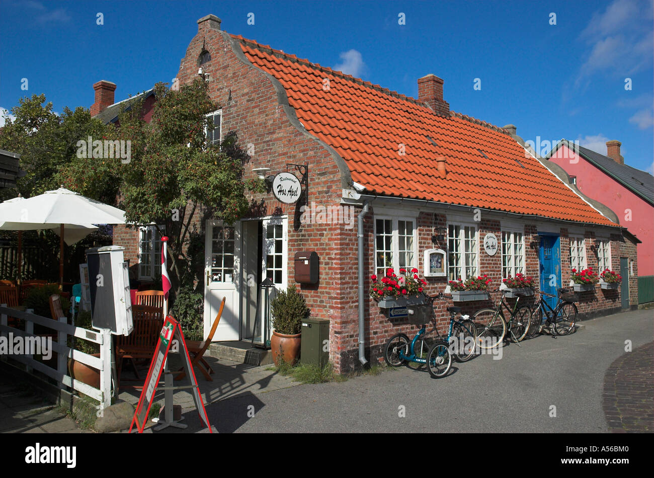 Restaurant - Hos Apel - in Nordby at Fanoe island, Denmark Stock Photo ...