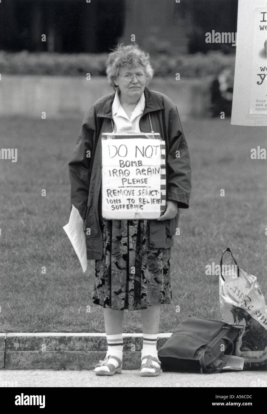 Old lady protester hi-res stock photography and images - Alamy