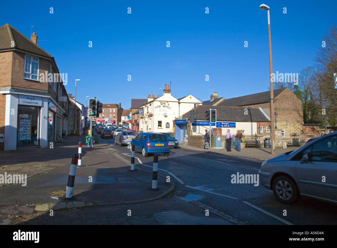 Traffic congestion in a Storrington small West Sussex village UK 2007 ...
