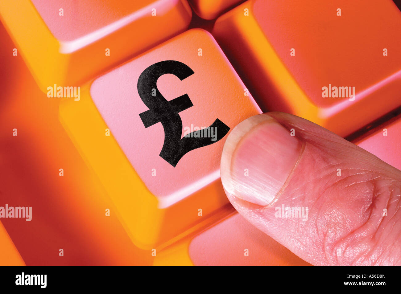finger on computer key with Pound symbol Stock Photo - Alamy