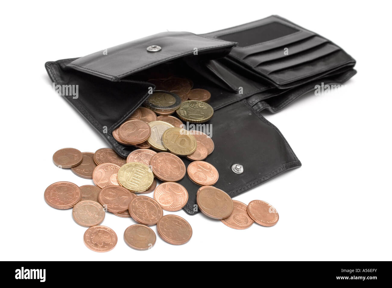 Empty wallet euro coins Cut Out Stock Images & Pictures - Alamy