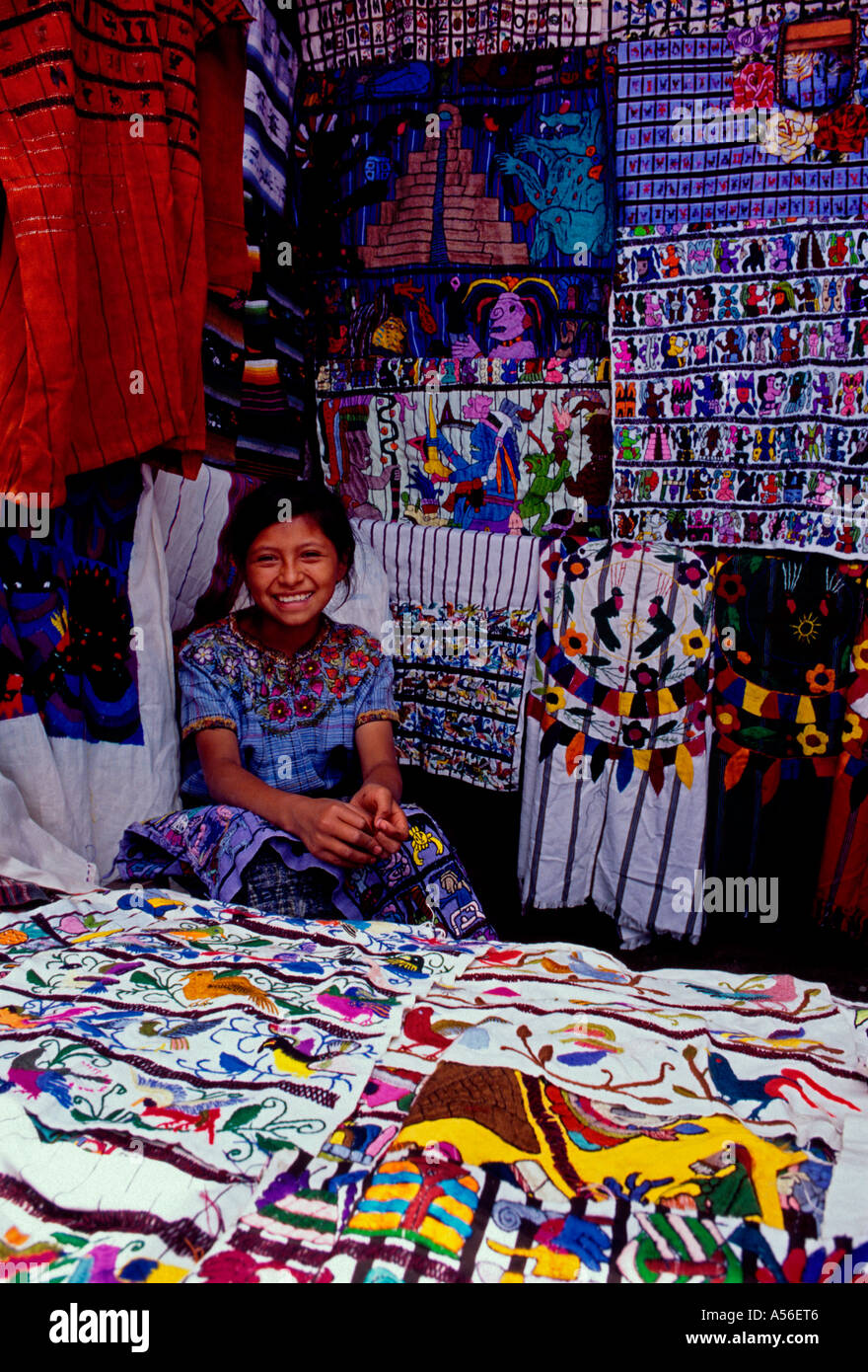 1, one, Guatemalan girl, Mayan girl, teenage girl, vendor, selling ...