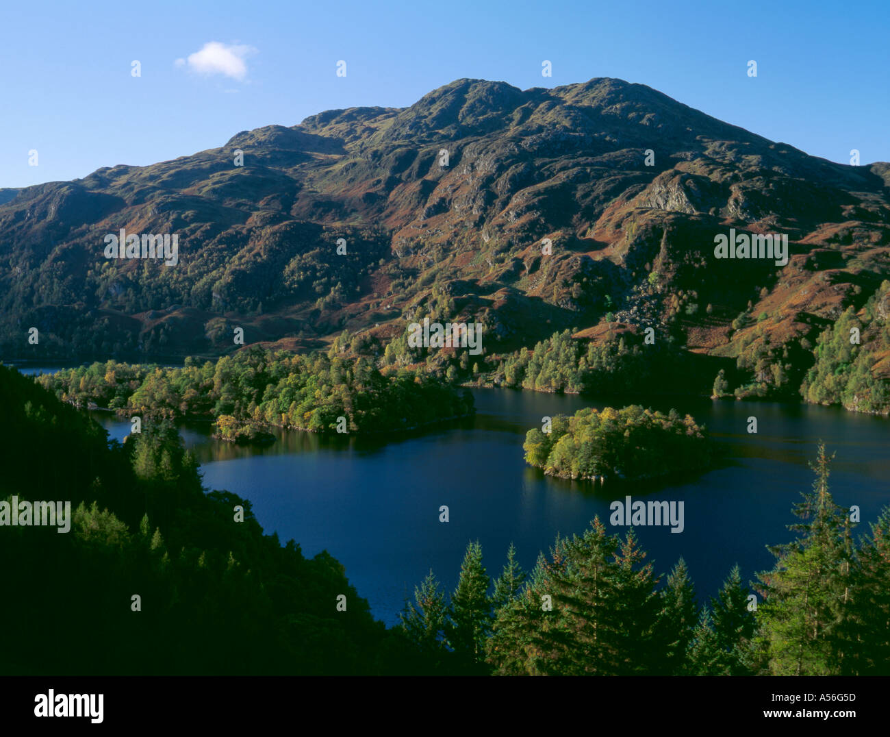 Ben Venue seen over Loch Katrine, The Trossachs, Central Region ...