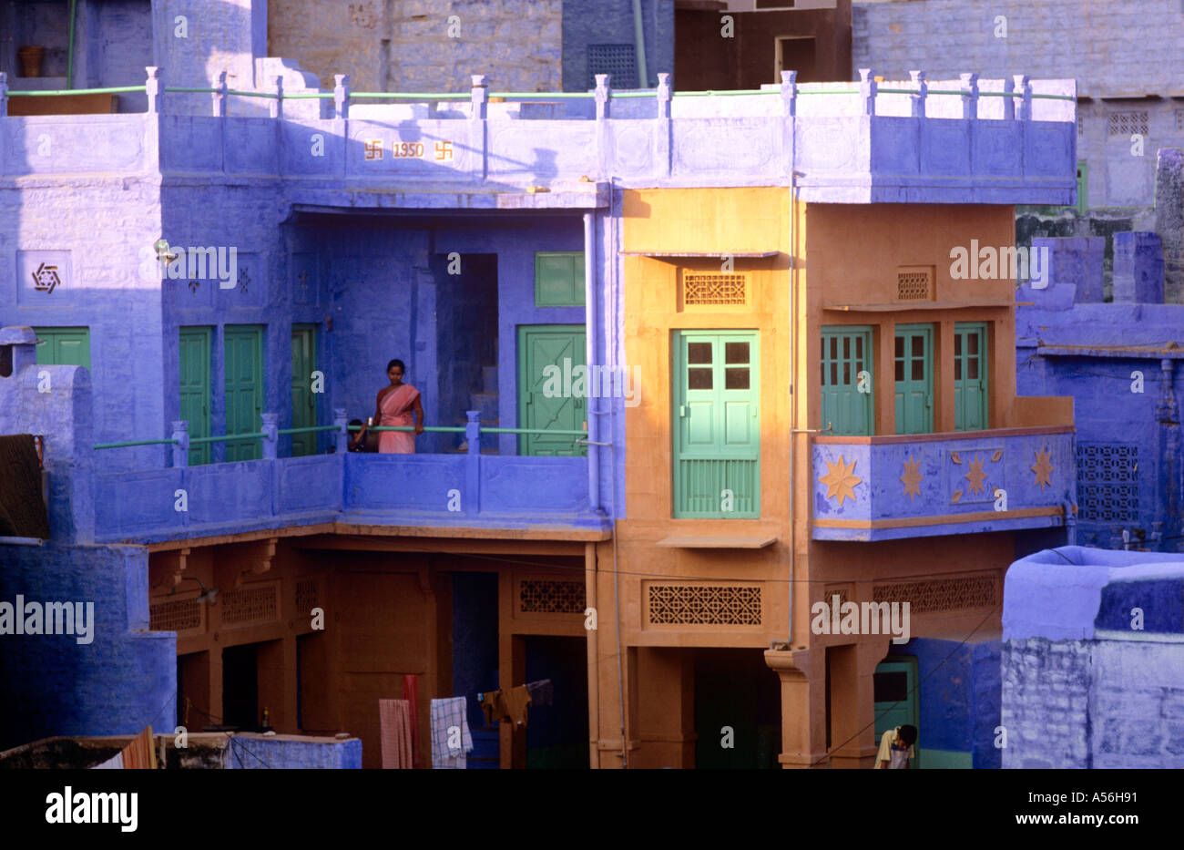Blue houses Old City Jodhpur Rajasthan India Stock Photo - Alamy