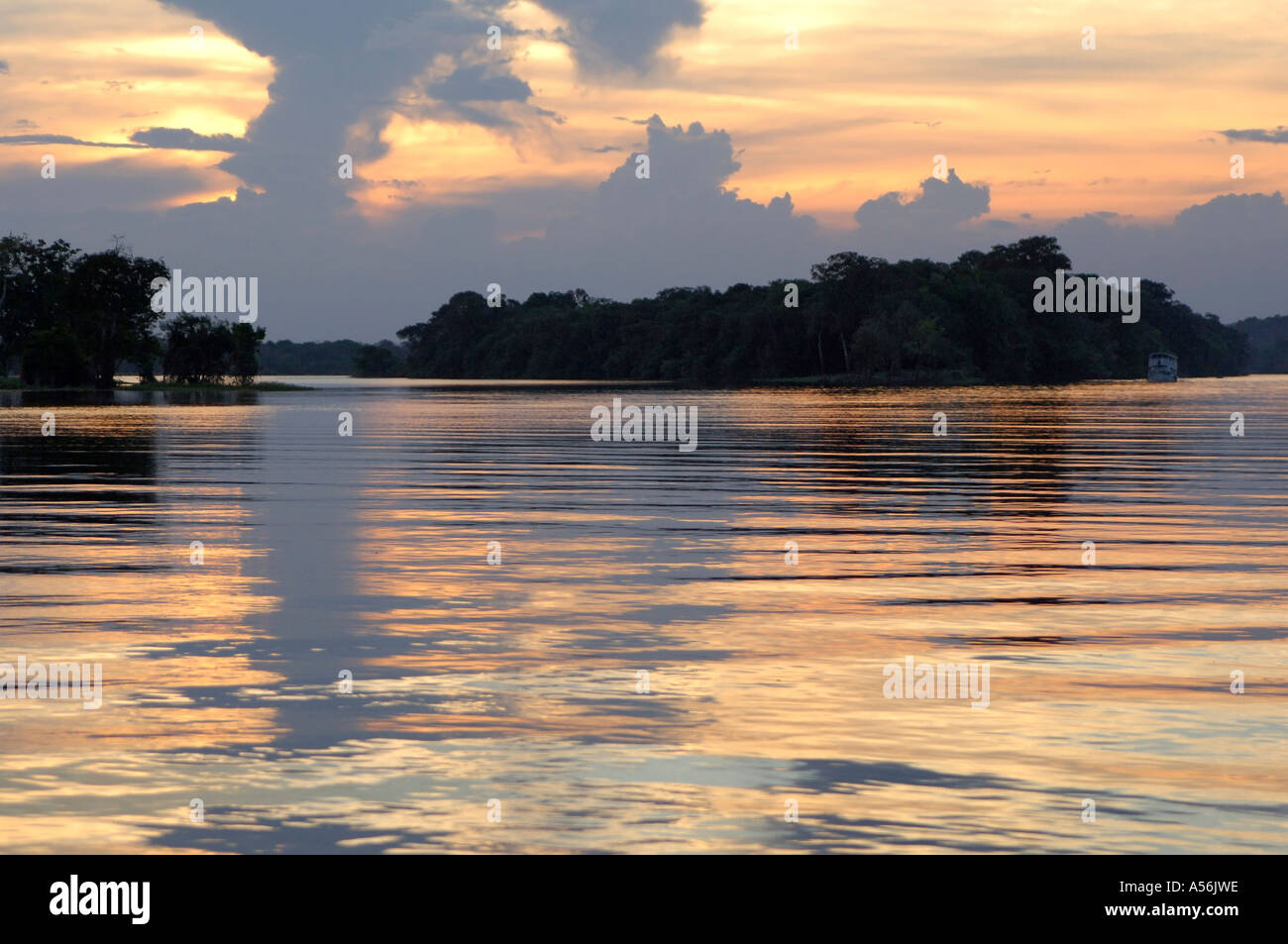 Sunset on the Amazon river Brazil Stock Photo - Alamy