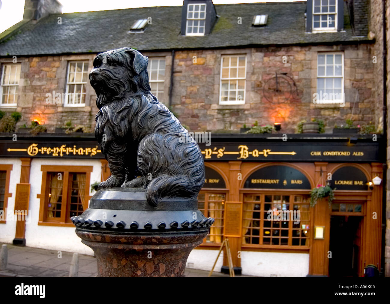 Greyfriars Bobby monument and pub in Edinburgh, Scotland Stock Photo ...