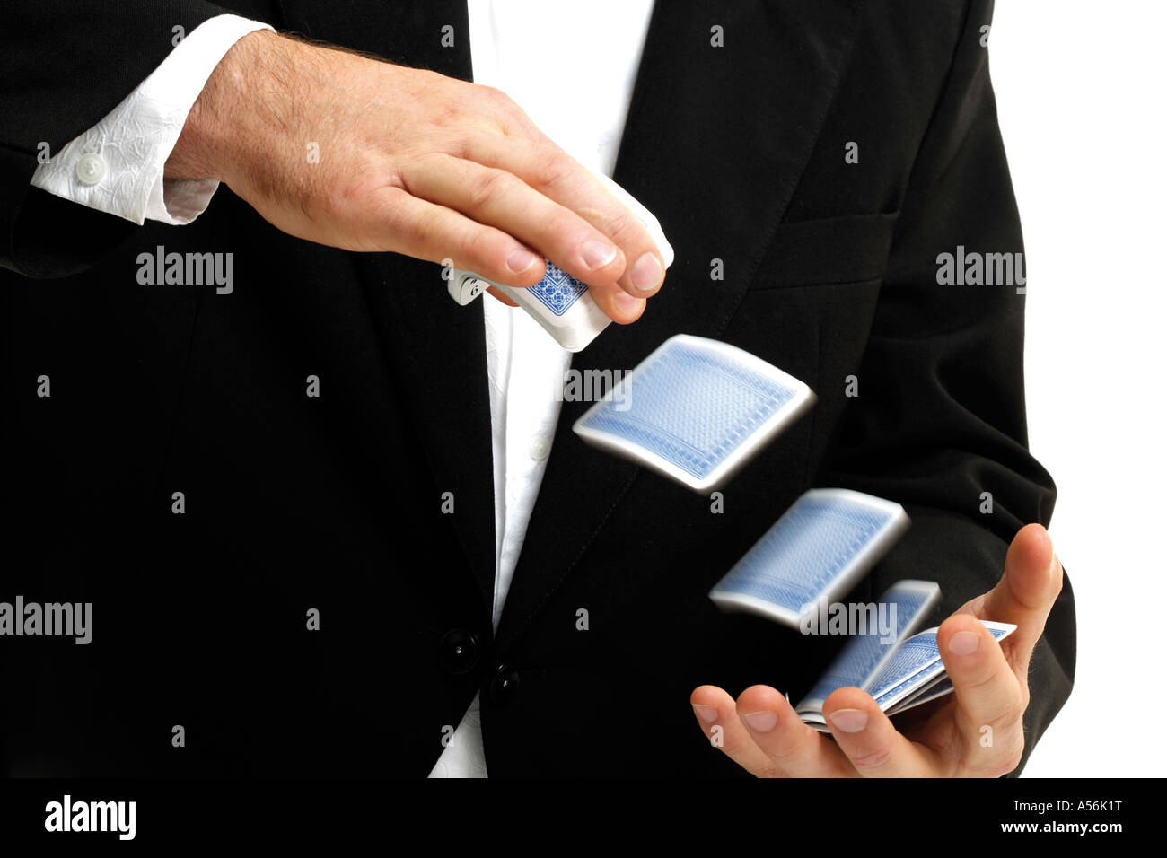 Man shuffling deck of cards, close-up, mid section Stock Photo - Alamy
