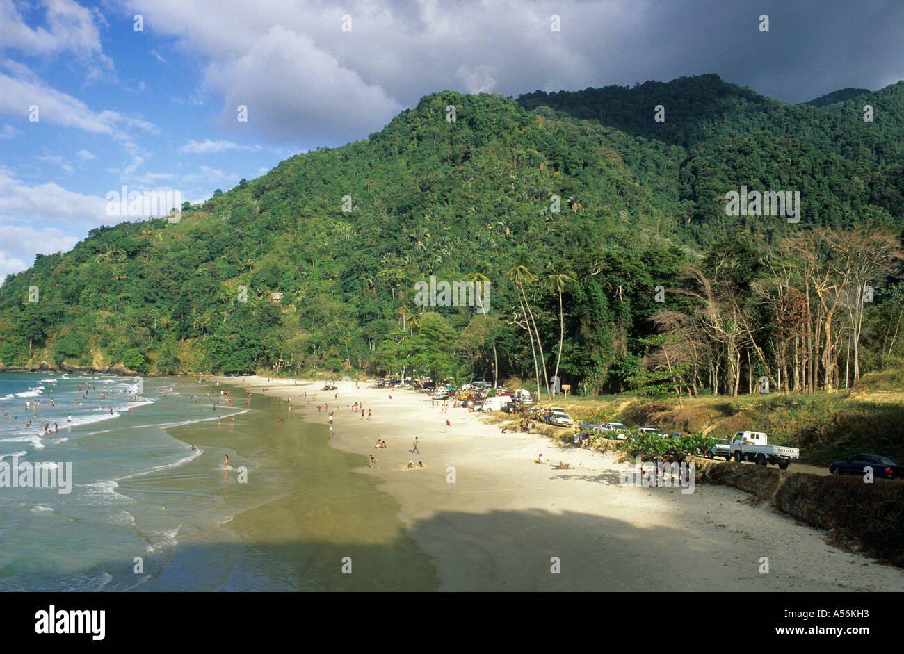 Beach at Las Cuevas Bay, Trinidad & Tobago Stock Photo - Alamy