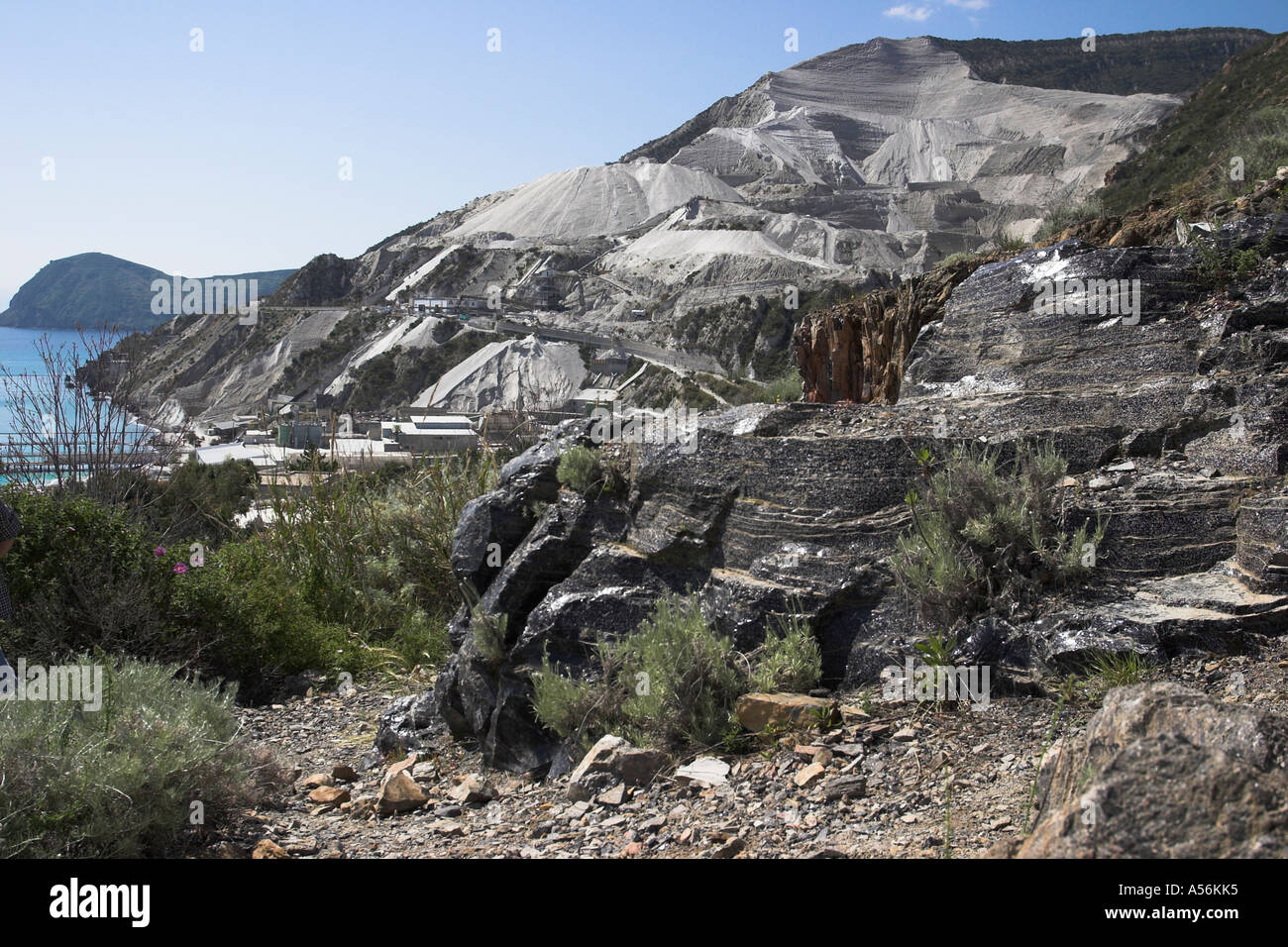 Pumice and obsidian are mining at Lipari since historical times. White ...