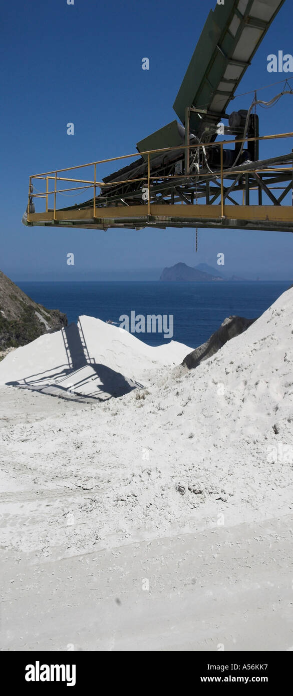 Pumice and obsidian are mining at Lipari since historical times. White ...