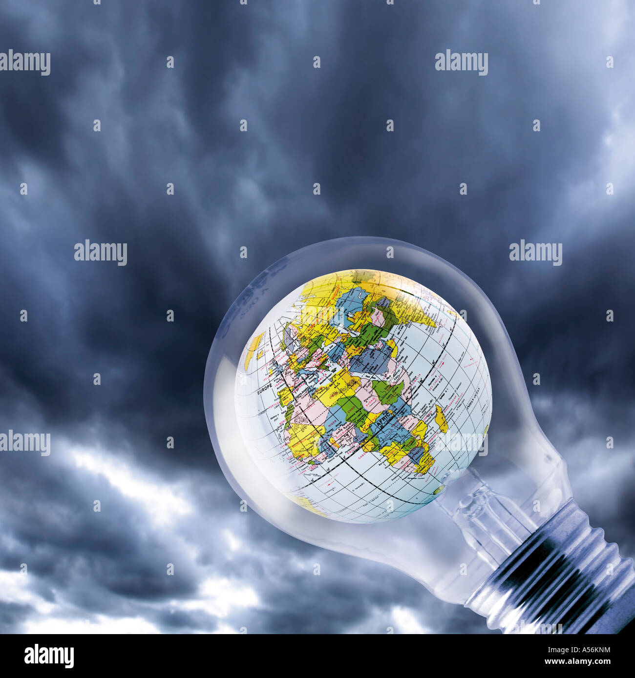 Globe inside of lightbulb, close-up Stock Photo - Alamy