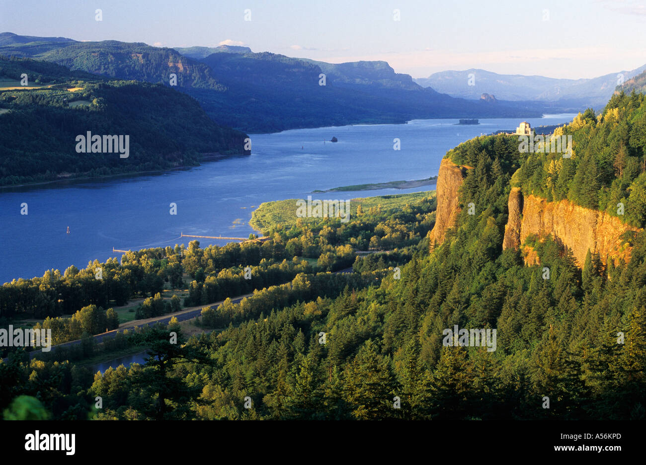 View from Crown point down the Columbia Valley with Columbia River ...