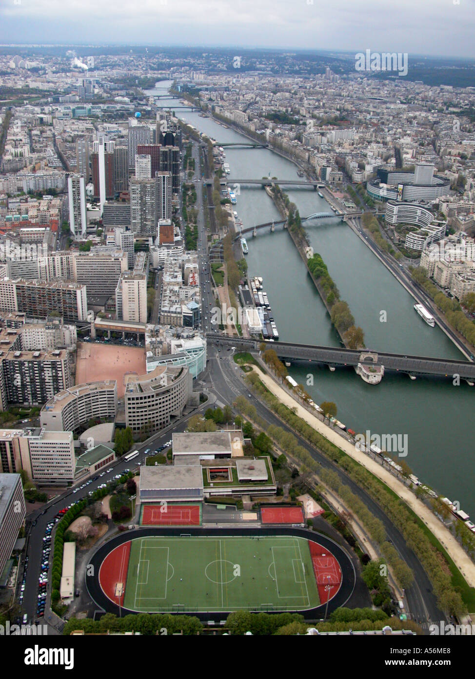 river seine view from eiffel tower paris france Stock Photo - Alamy