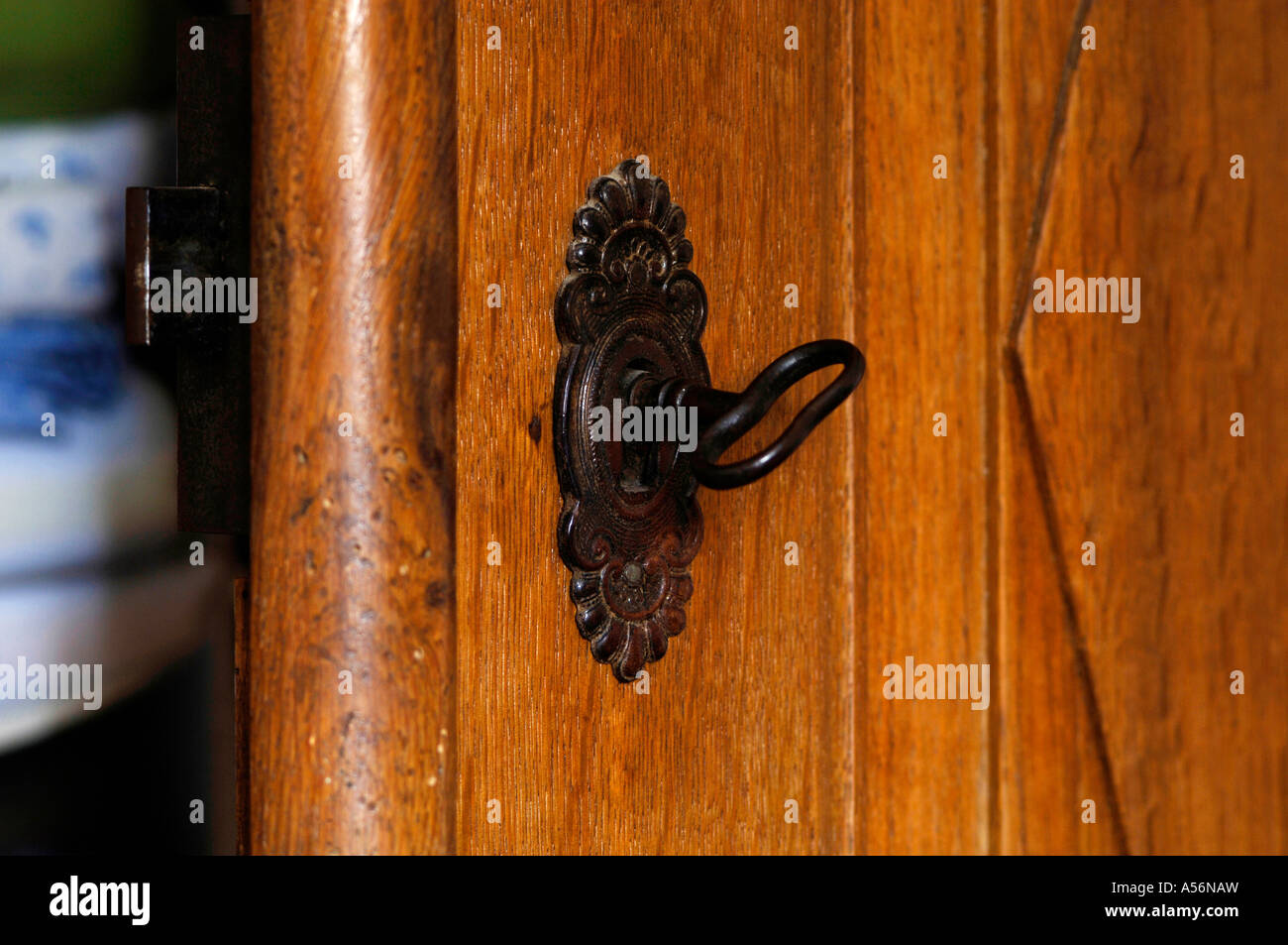 Key in lock, close-up Stock Photo - Alamy