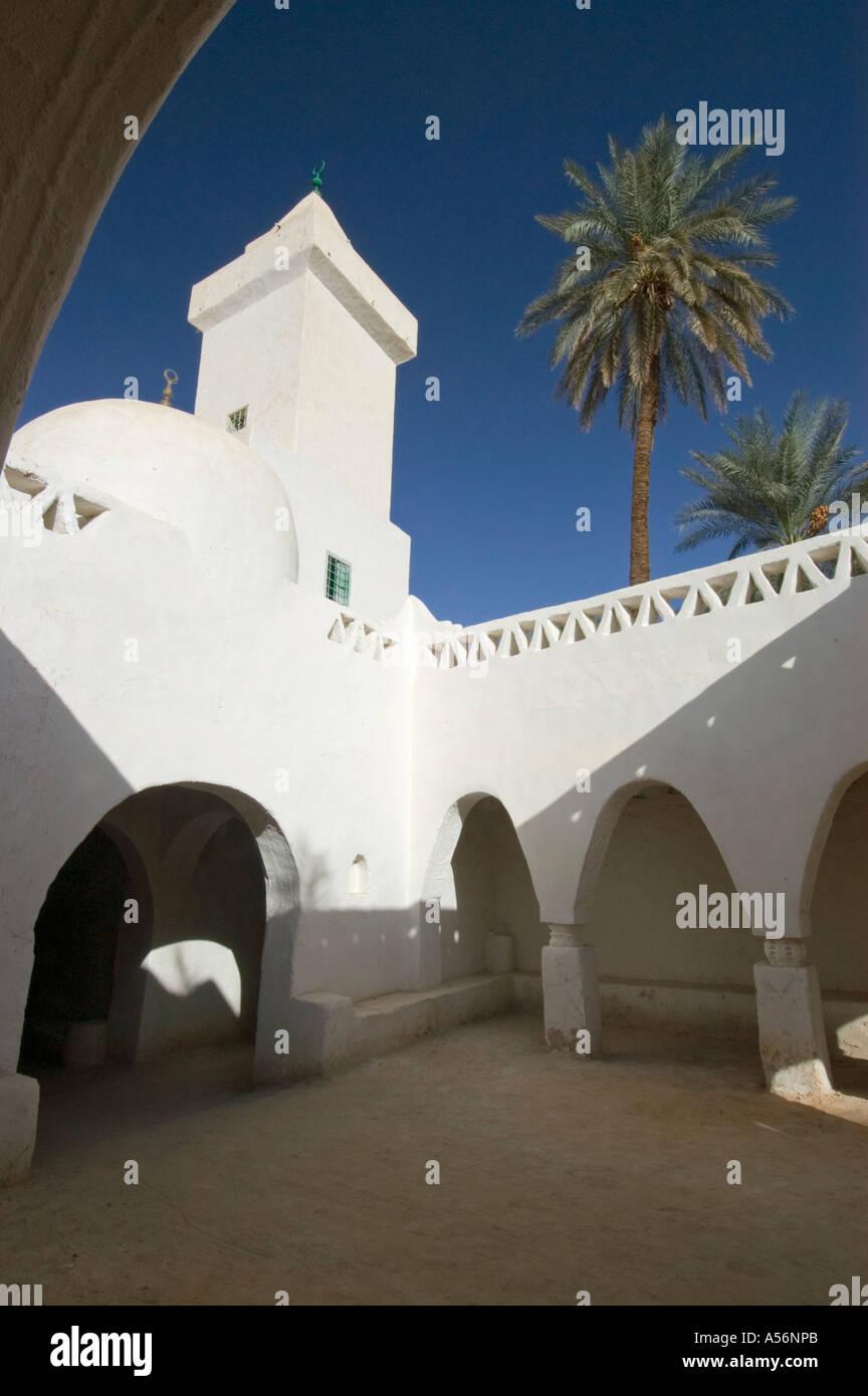 White mosque in the historic center of Ghadames, Ghadamis Stock Photo ...