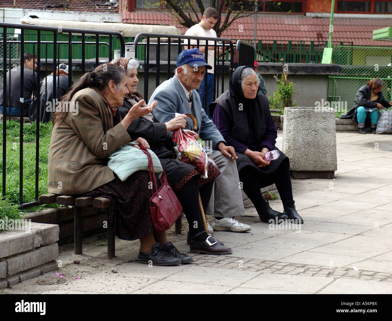 Painet ja0664 bulgaria street scene men males women females 2004 europe ...