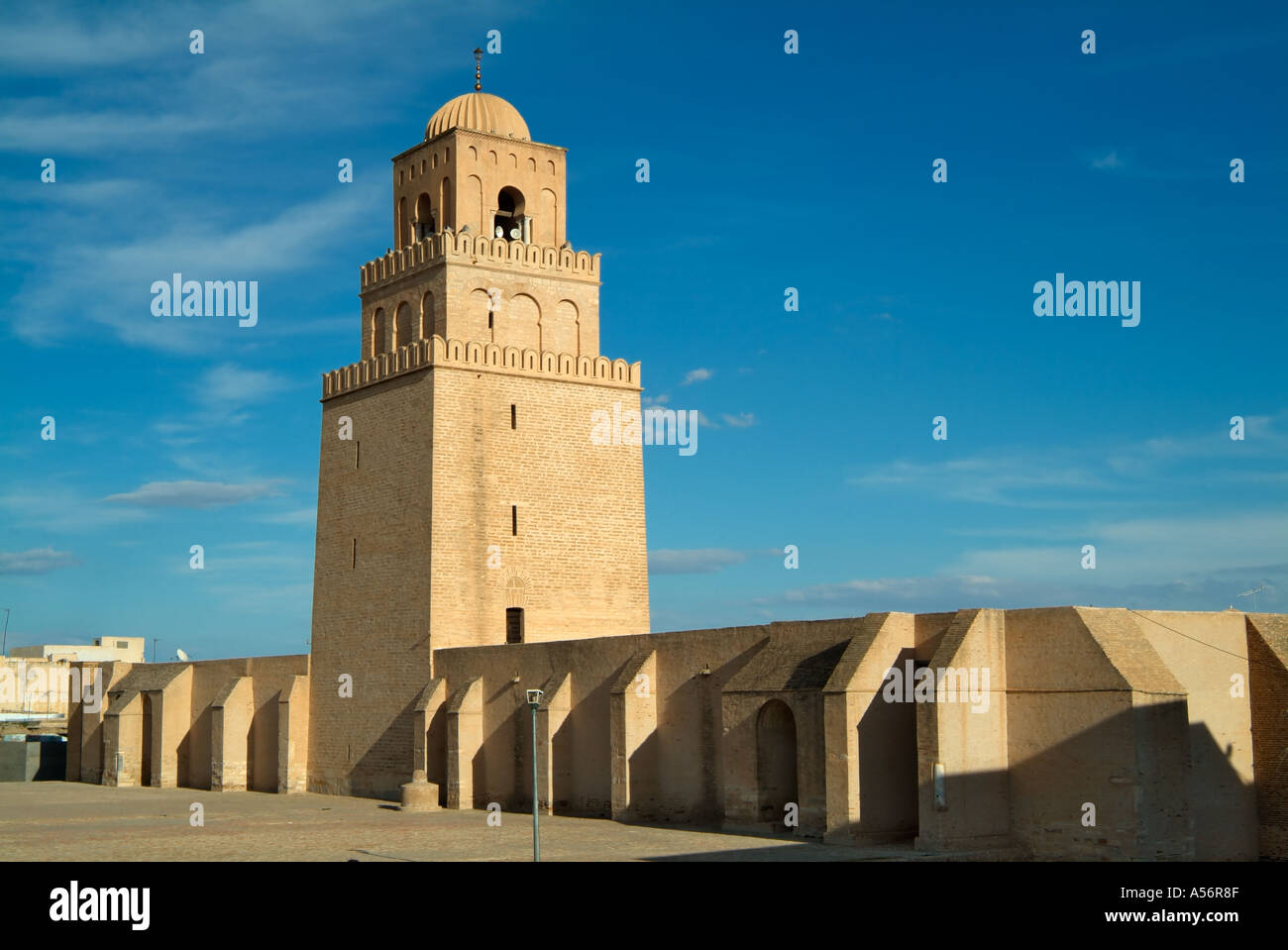 Minaret of the Great Mosque (or Sidi Okba Mosque), Kairouan, Tunisia ...