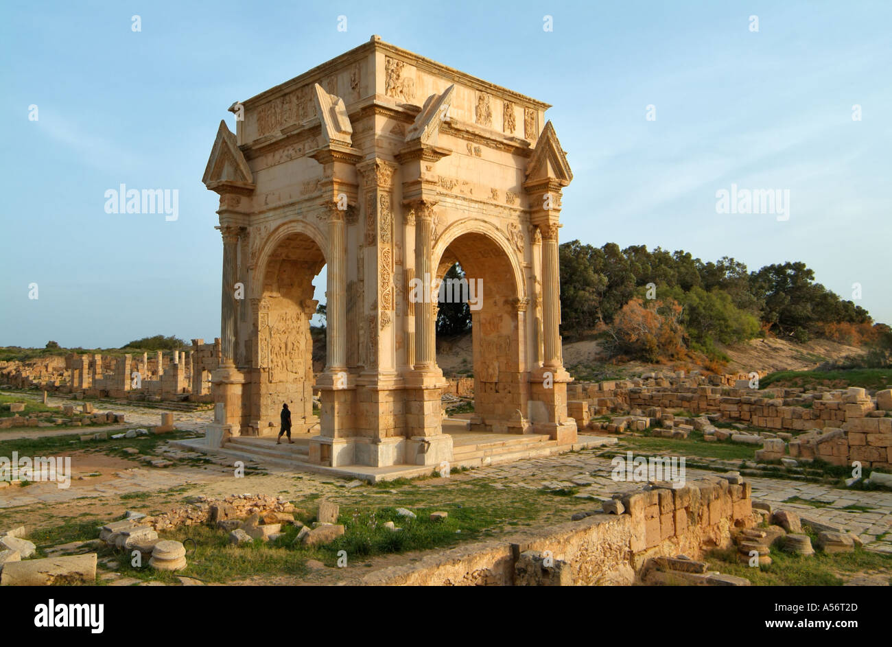 Arch of Septimus Severus, Leptis Magna Roman Ruins, Libya Stock Photo - Alamy
