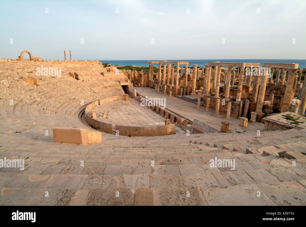 Theatre, Leptis Magna Roman Ruins, Libya Stock Photo - Alamy