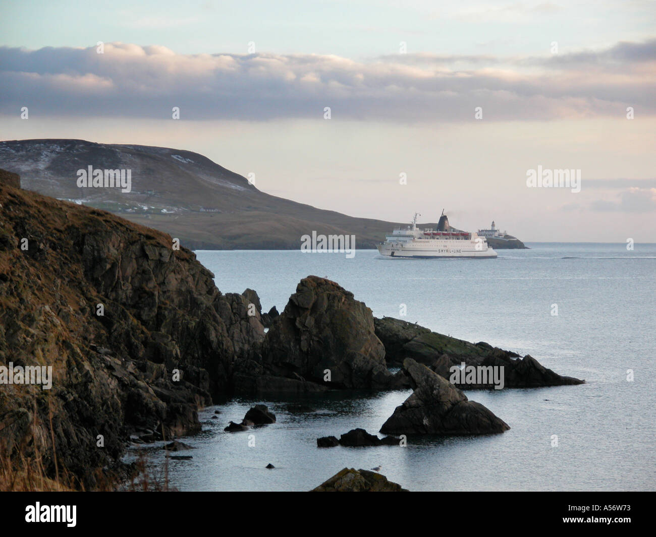Norrona Passenger Ferry passing Bressay Stock Photo - Alamy