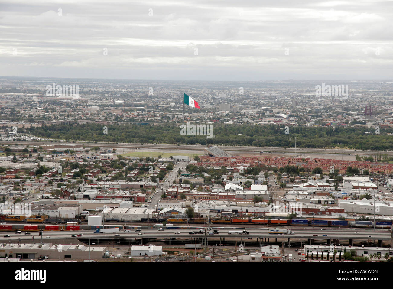 Painet ja0970 usa view mexico hispanic hilltop cuidad juarez el paso ...