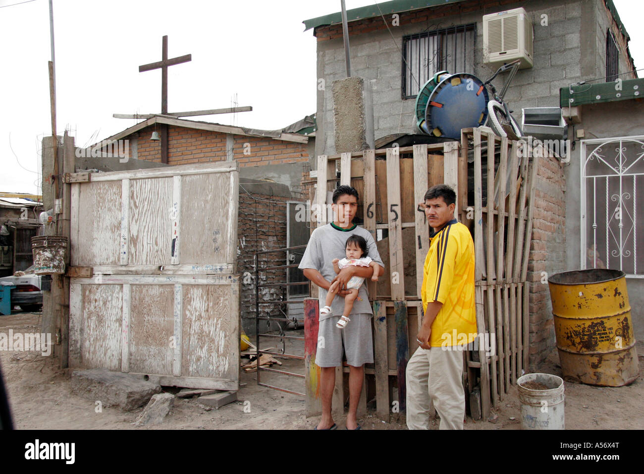 Painet ja1027 mexico hispanic people standing front chapel juarez ...