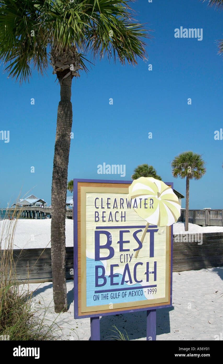 Best Beach Sign, Clearwater Beach, Gulf Coast, Florida, USA Stock Photo ...