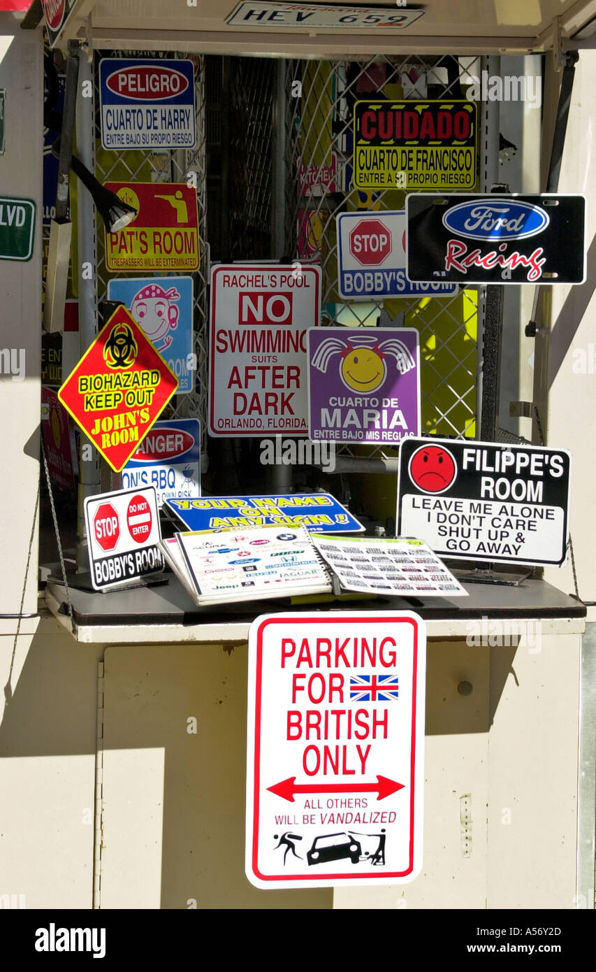 Stall selling signs, Pointe Orlando, International Drive, Orlando ...