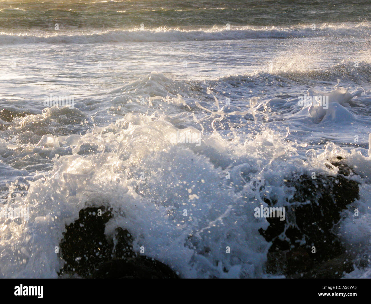 Waves at Meal beach Burra Isle Shetland Stock Photo - Alamy
