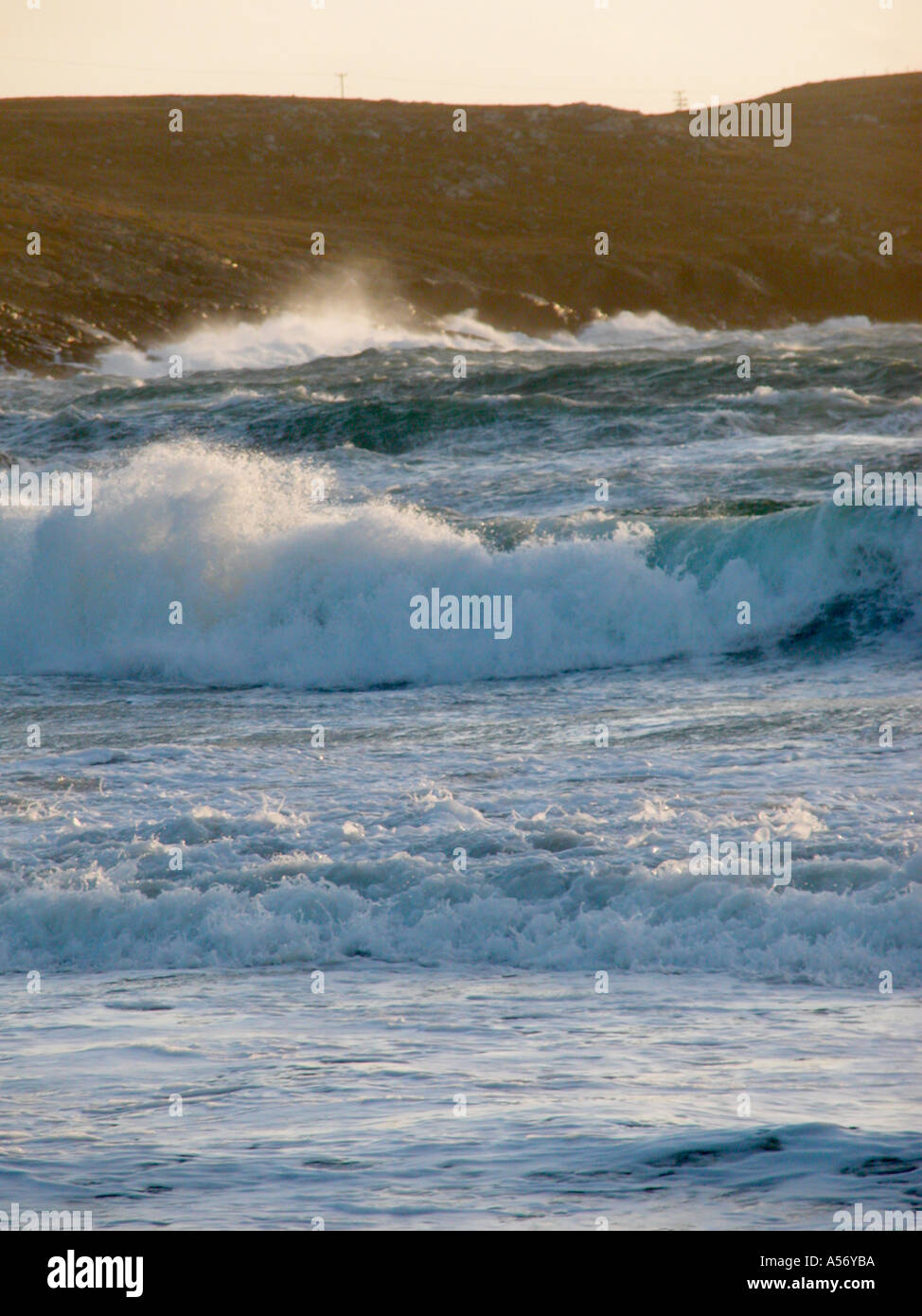 Waves at Meal beach Burra Isle Shetland Stock Photo - Alamy